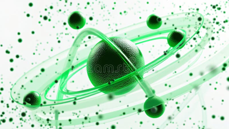 Abstract Green Atomic Structure Science Background Good Resolution ...