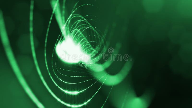Abstract Green Background As a Loopable Sequence with Glow Particles and Depth of Field. 3d ...