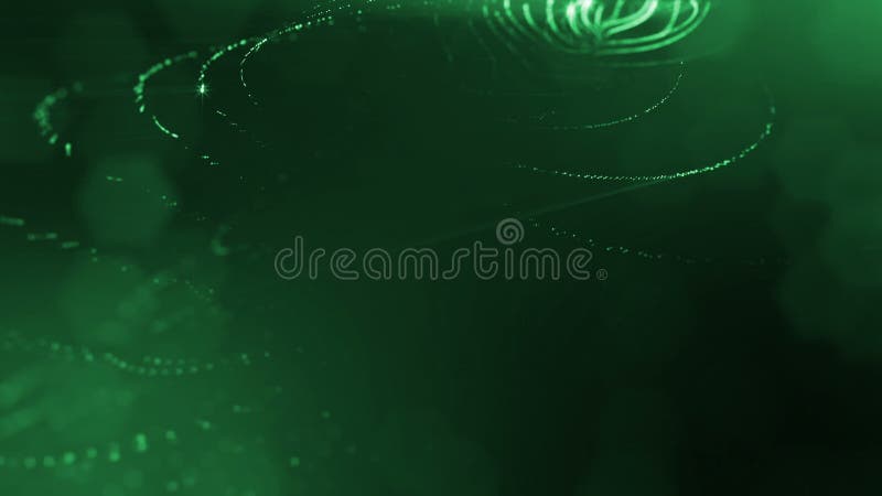 Abstract Green Background As a Loopable Sequence with Glow Particles and Depth of Field. 3d ...