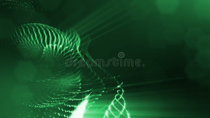 Abstract Green Background As a Loopable Sequence with Glow Particles and Depth of Field. 3d ...