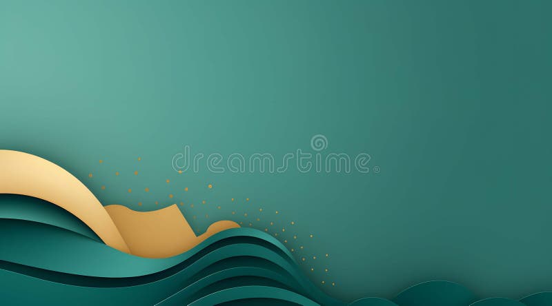 Abstract Green Background with Delicate Waves Stock Illustration ...