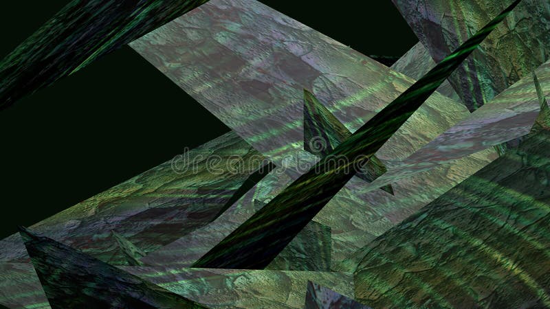Abstract Green Background with Figures. 3d Image Stock Illustration ...