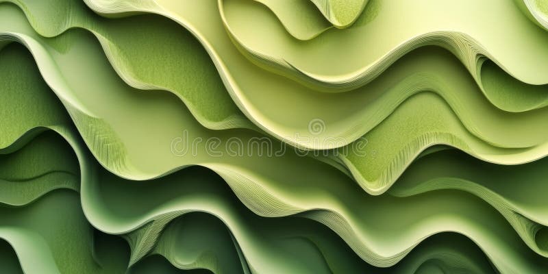 Abstract Green Background, Flowing Wave Patterns, Soft Mint and Lime ...