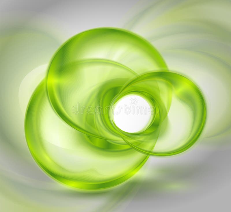 Abstract Green Background With Glass Round Shapes Stock Vector