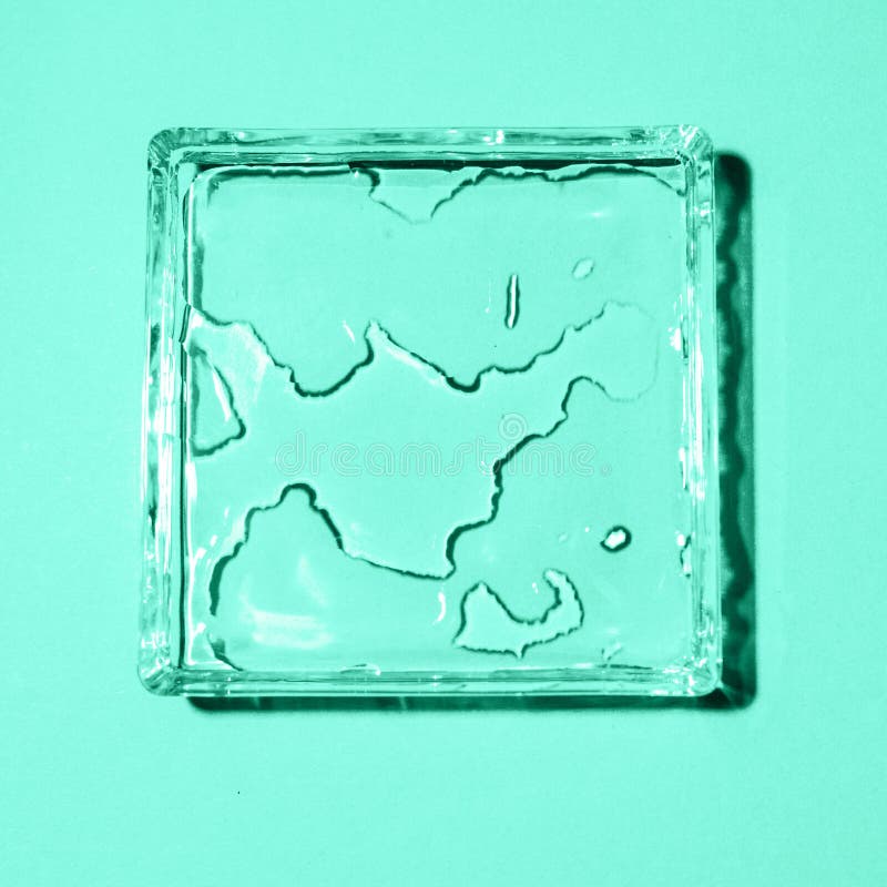 Abstract Green Background, Glass Square with Water Stains Stock Image ...