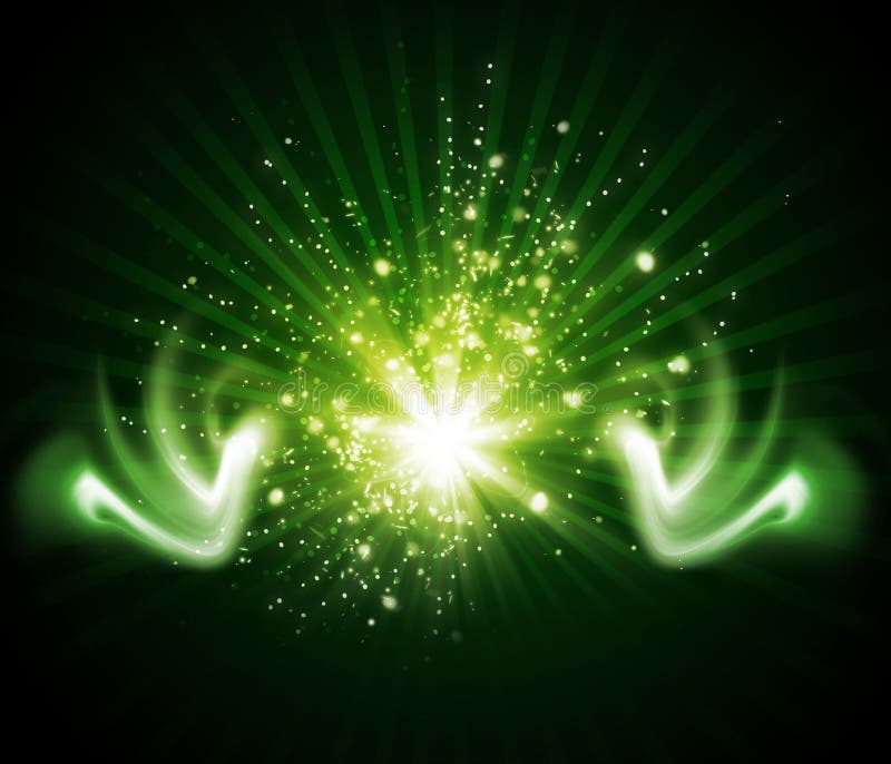 Abstract Green Background is Magic Lines and Stock Illustration ...