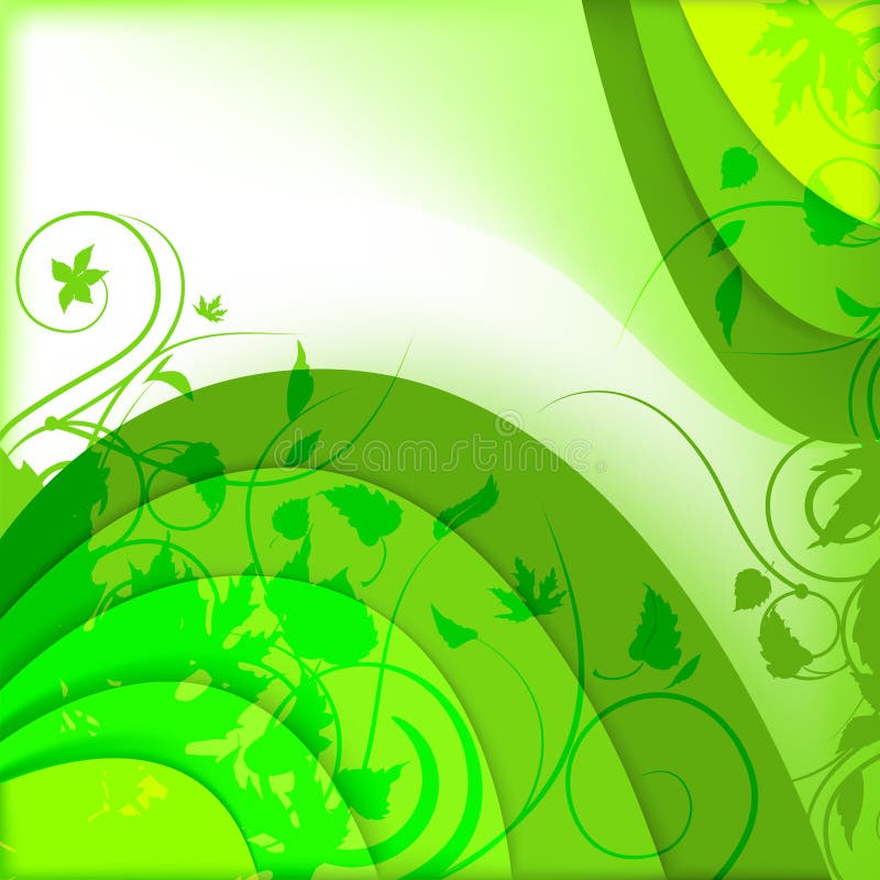 Green Abstract Design with Plants Stock Vector - Illustration of copy ...