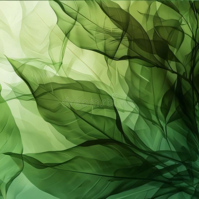 Abstract Green Background with Smooth Lines and Curves in the Center ...
