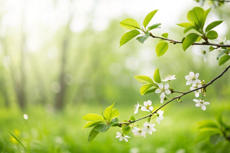 Spring-Inspired Abstract Green Background with Soft Blur Effect Stock ...