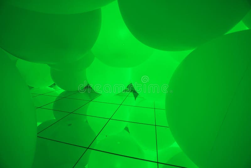 Abstract Green Ball Background at Room Stock Photo - Image of realistic ...