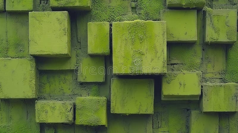 Abstract Green and Beige Square Pattern Represents a Unique Textured ...