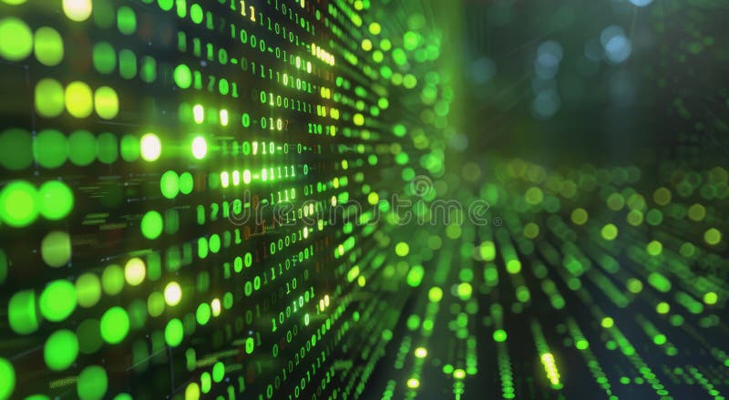 Abstract Green Binary Code Data Flow Pattern Stock Photo - Image of background, digital: 326411954