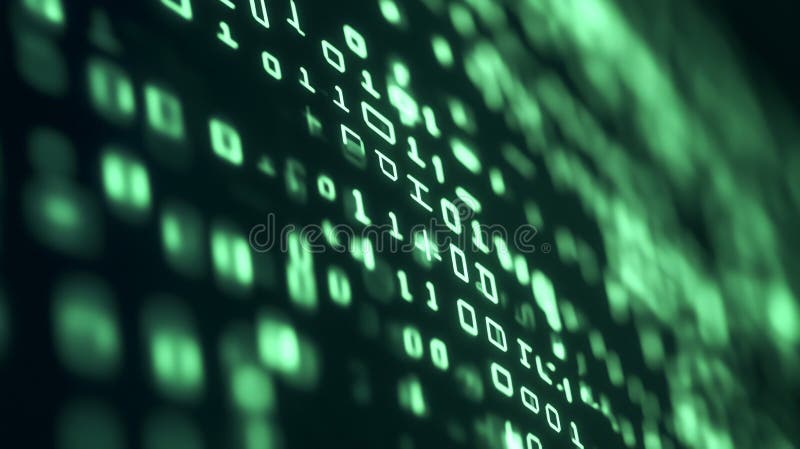 Abstract Green Binary Code Digital Data Stream Background Stock Photo - Image of information ...