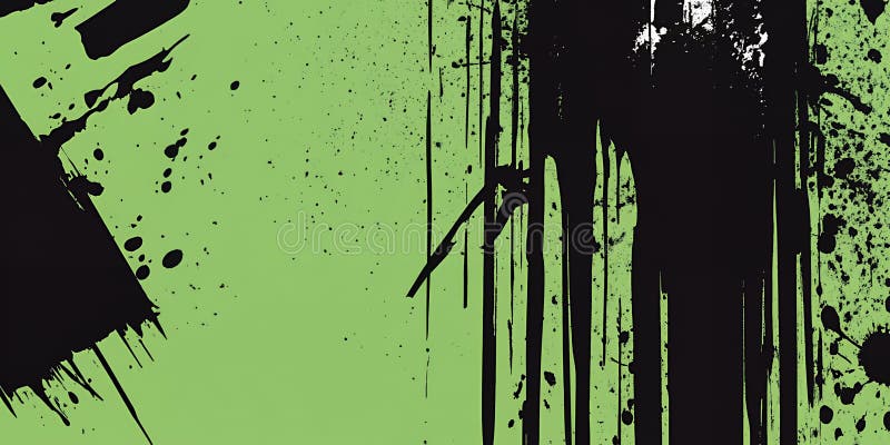 Abstract Green and Black Ink Splatter Paint Texture Background Design ...