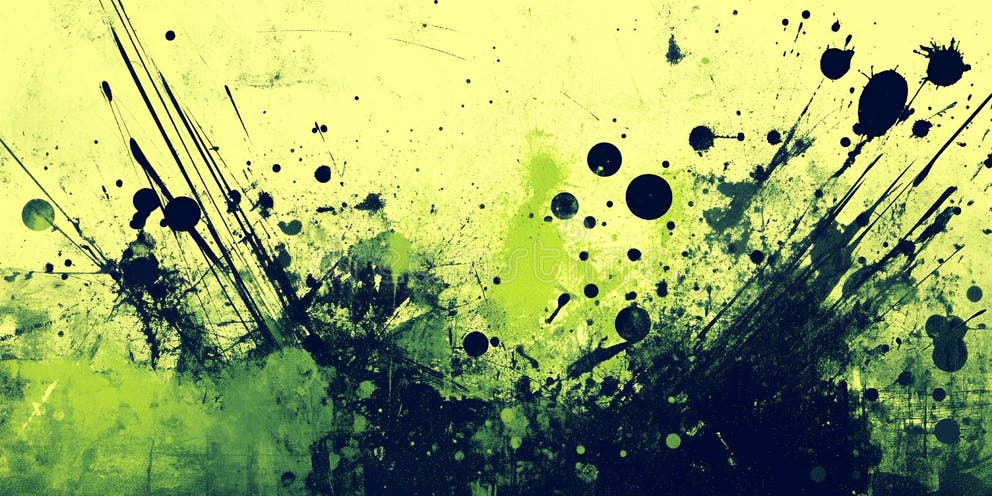 Abstract Green and Black Ink Splatter Texture Background Grunge Design ...