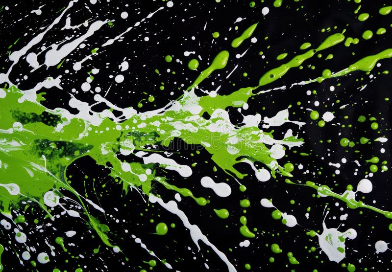 Abstract Green and Black Paint Splatter Background Stock Illustration ...