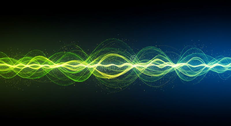 Abstract Green and Blue Energy Wave Background Stock Illustration ...
