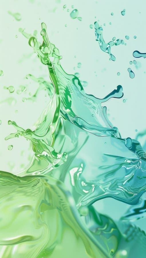 Abstract Green and Blue Fluid Splash Background with Artistic 3D Liquid Effects Stock Image ...
