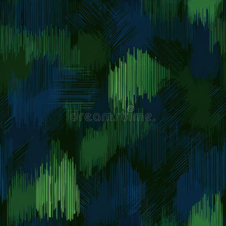 Abstract Green and Blue Geometric Pattern with Vertical Brush Strokes ...