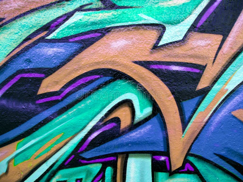 Abstract Green and Blue Graffiti Editorial Photography - Image of ...