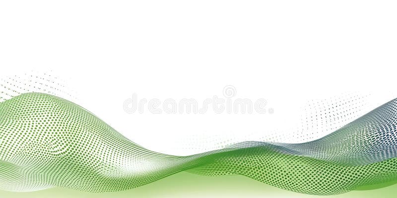 Abstract Green and Blue Halftone Wave Pattern Background Design Stock ...