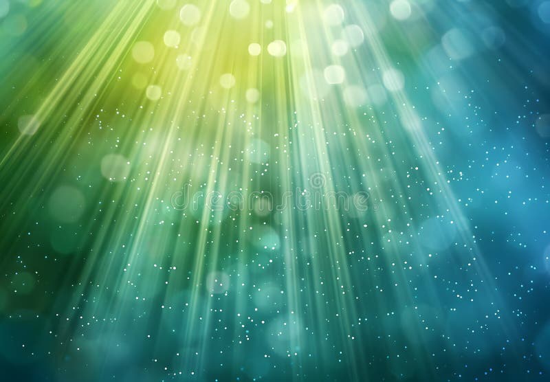 Abstract Green Blue Light Rays Bokeh Background Stock Illustration ...