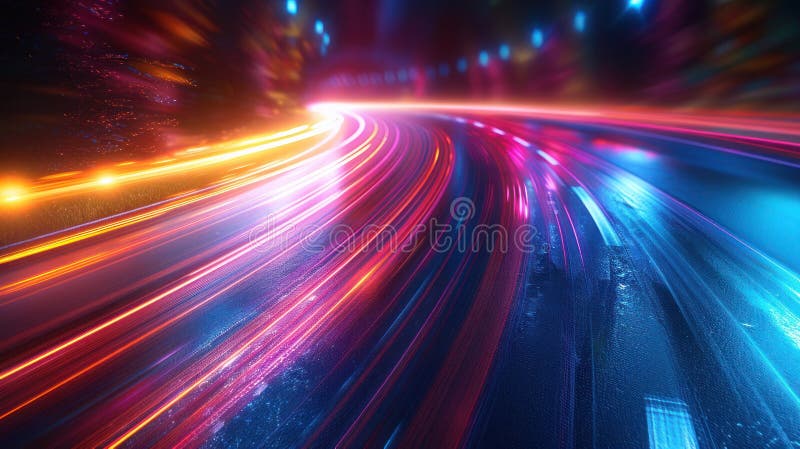 Abstract Green and Blue Light Speed Effect on White Background Stock ...