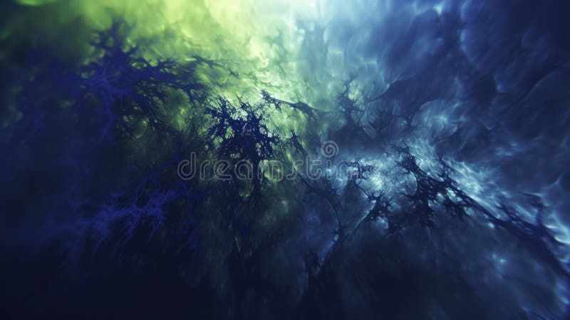 Abstract Green-Blue Nebula Texture Background, Cosmic Cloud Design ...
