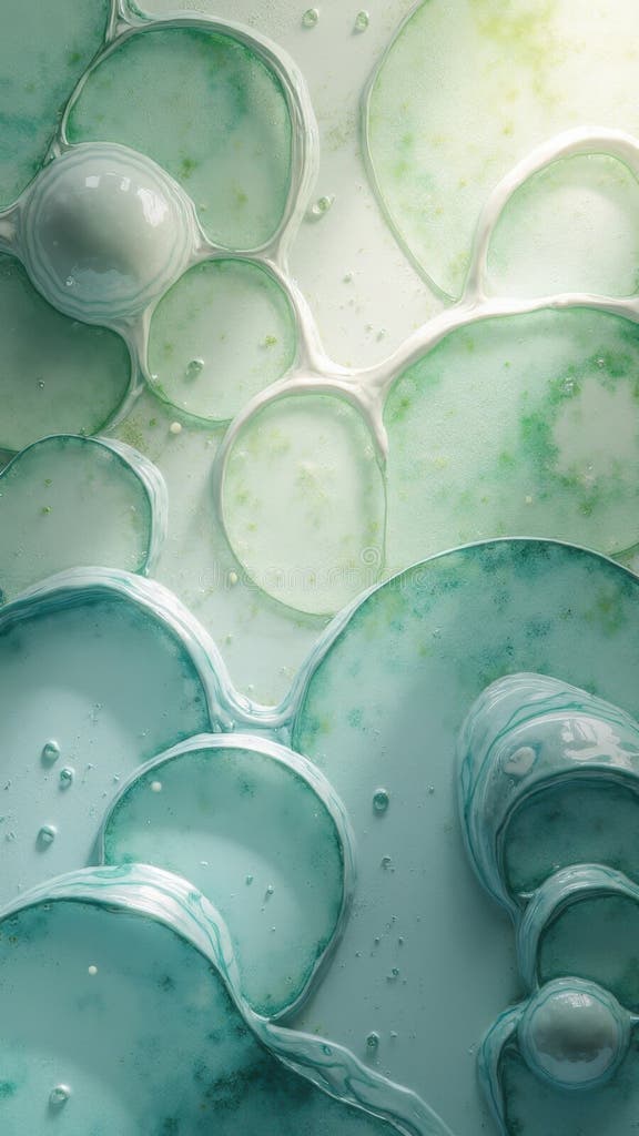 Abstract Green and Blue Soap Bubble Patterns with Sunlight Reflection ...