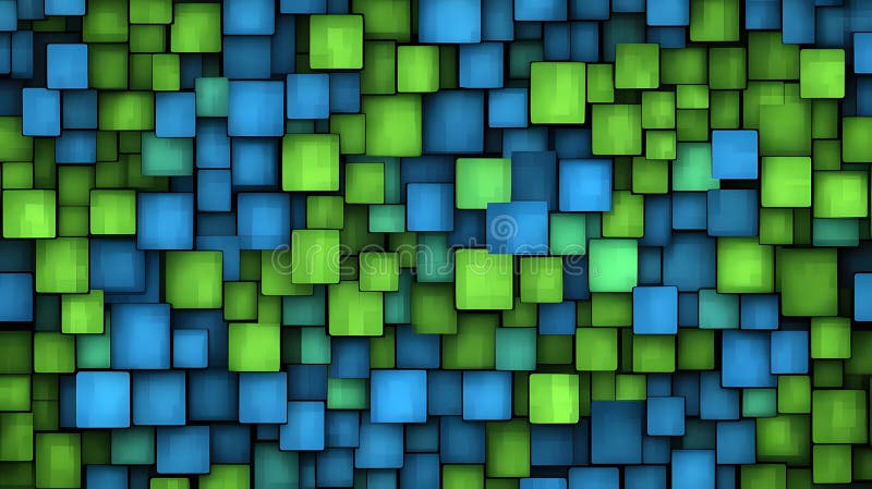 Abstract Green Blue Square Blocks Pattern Background Good Resolution ...