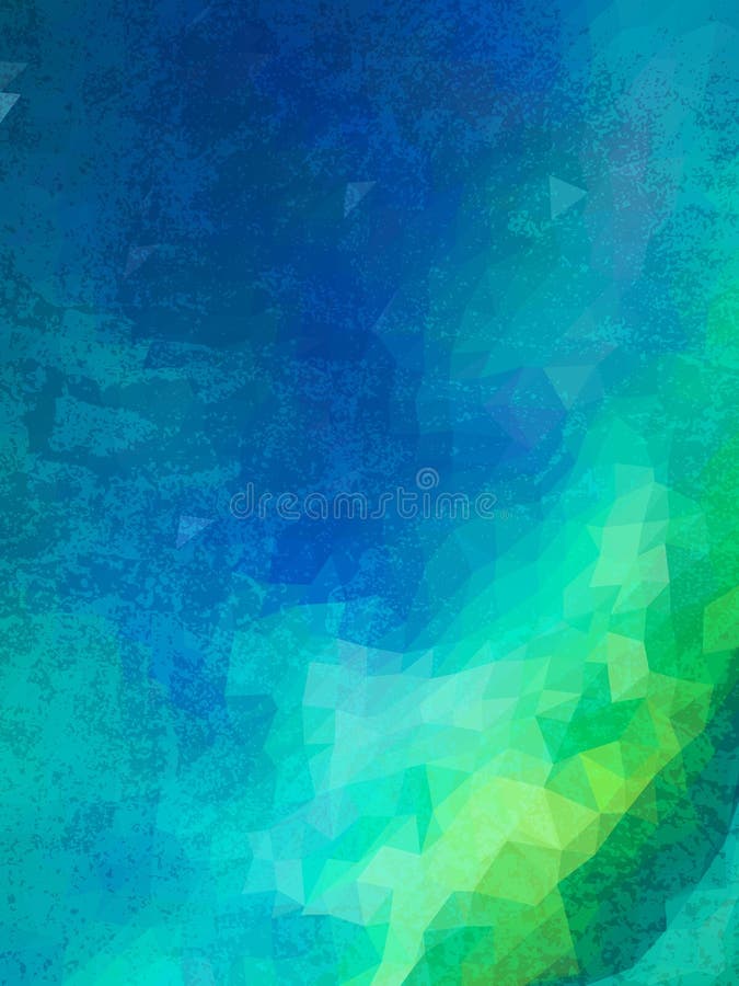 Abstract Green and Blue Triangles with Grudge Texture Stock Vector ...