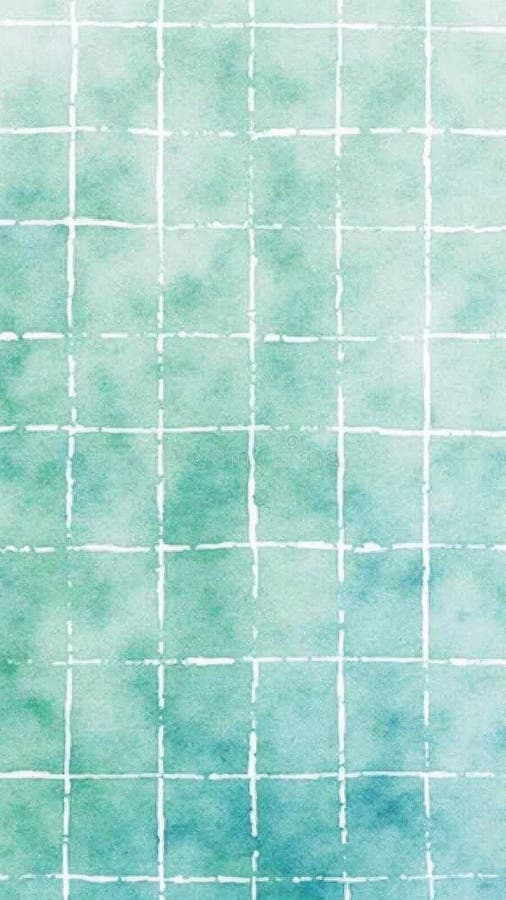 Abstract Green and Blue Watercolor Grid Pattern on Textured Background ...