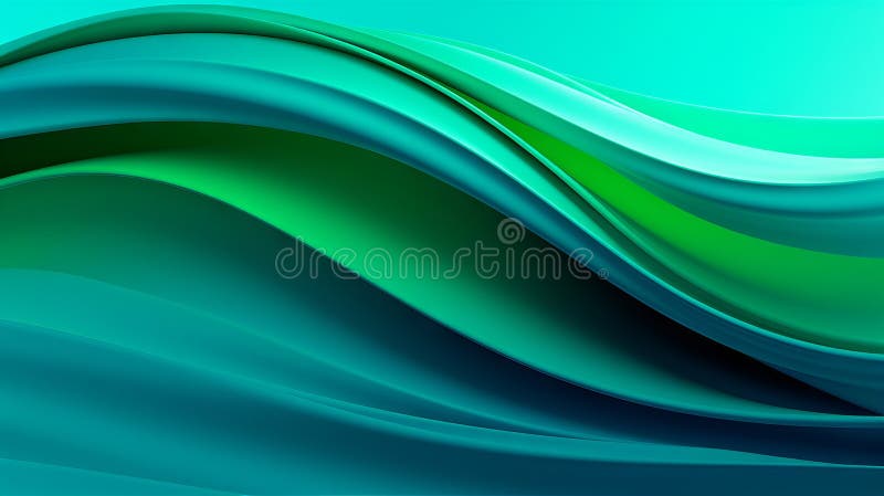 Abstract Green and Blue Wave Background AI Generated Stock Illustration ...
