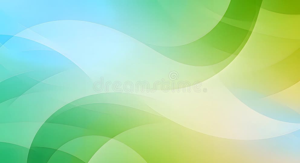 Abstract Green and Blue Wave Background with Soft Gradient Stock ...