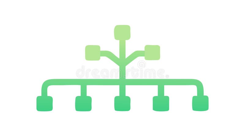 Abstract Green Branching Structure Digital Network, Vector Design ...