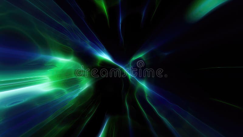 Abstract Green Bright Glowing Background with Iridescent Waves of ...