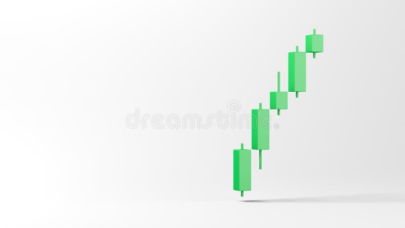 Abstract Green Candlestick Chart. Isolated. Copy Space Stock ...