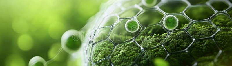 Abstract Green Cells, Microscopic View Stock Illustration ...