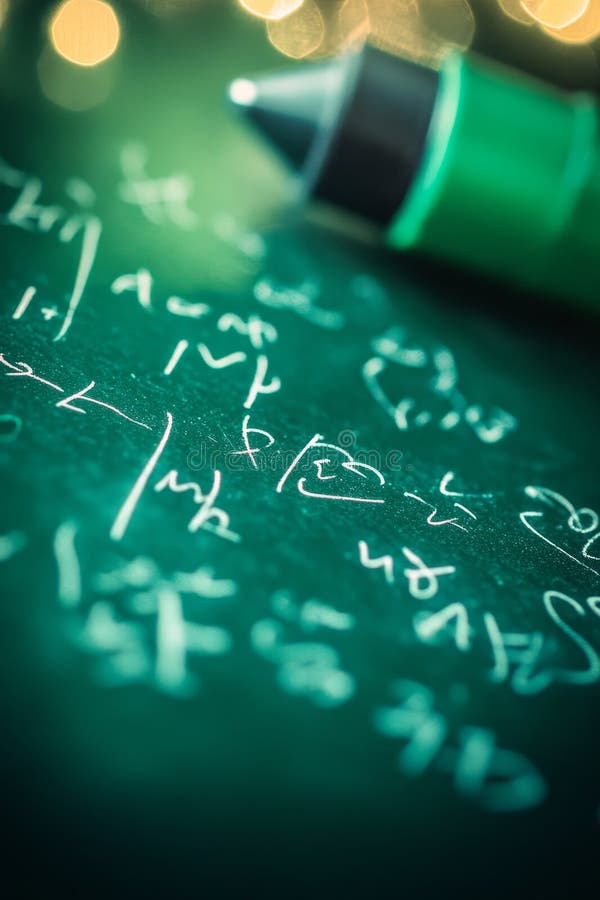 Abstract Green Chalkboard Background Texture with Hand-written ...