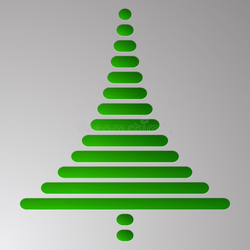 Abstract Green Christmas Tree Consist of Rectangles with Rounded ...