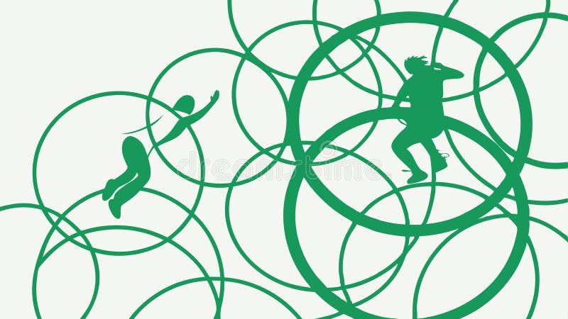 Abstract Green Circular Figures Dynamic Movement, Vector Design ...