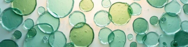 Abstract Green Circular Glass Shapes on Light Background Stock Photo ...