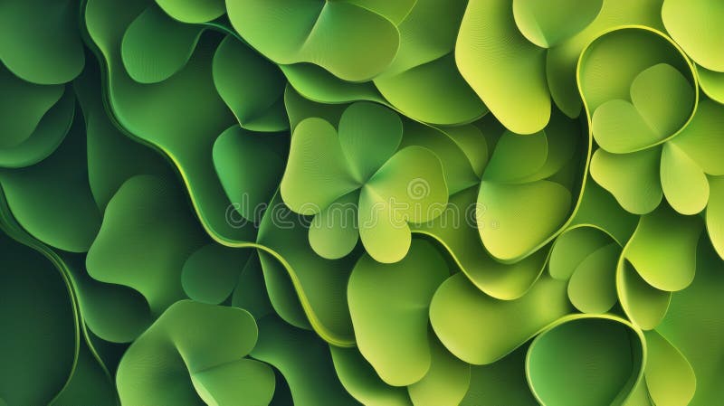 Abstract Green Clover Leaf Pattern Design Stock Illustration ...
