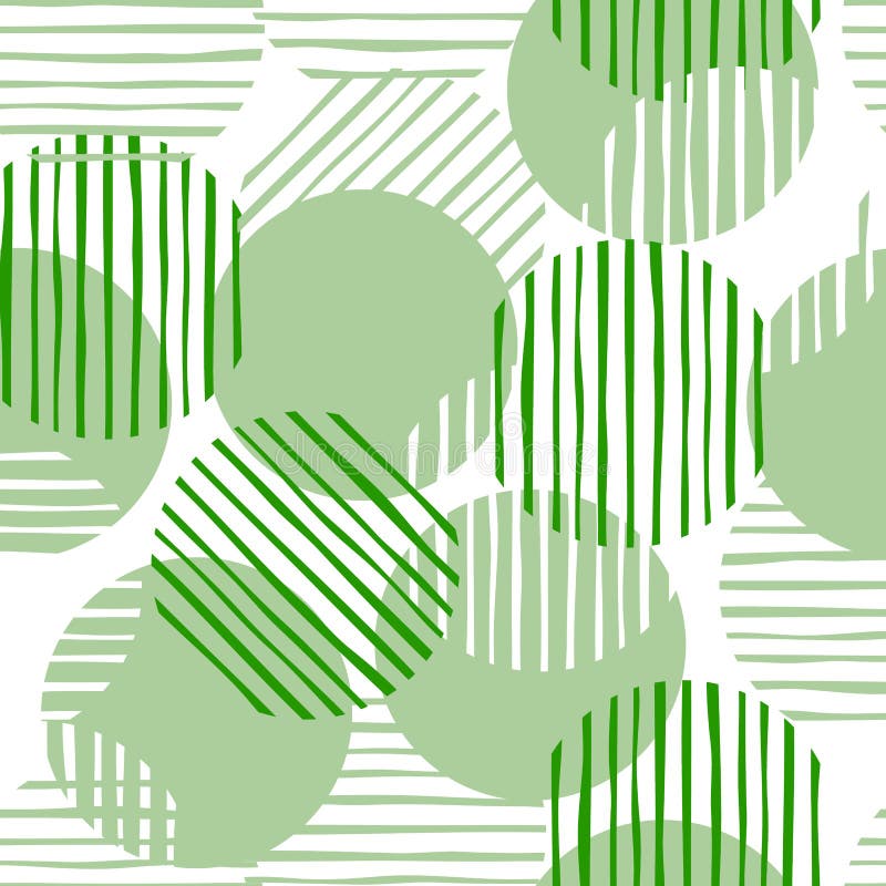 Abstract Green Color Circles and Stripes. Chaotic Pattern Circle Lines ...
