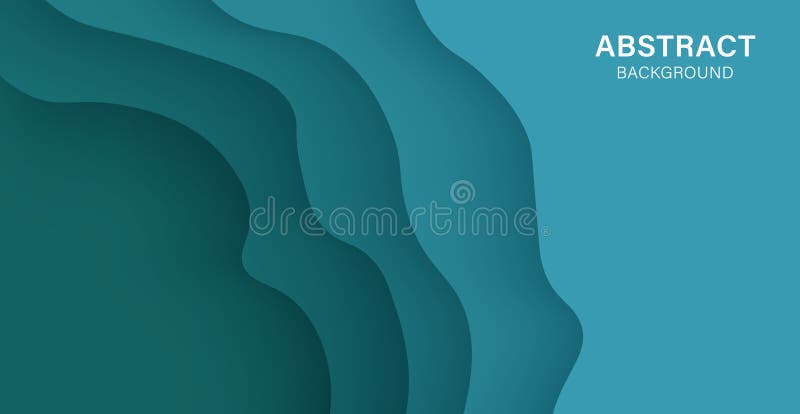 Abstract Green Color Dynamic Texture Wavy Papercut Background. Stock ...