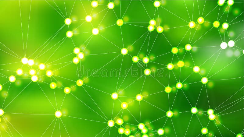 Abstract Green Connected Lines and Dots Background Vector Art Stock ...