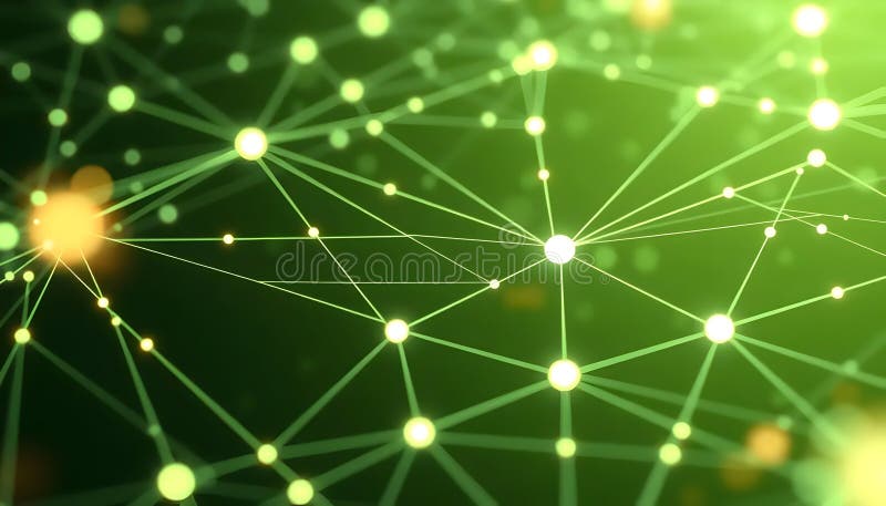 Abstract Green Connections Formed by Interconnected Nodes and Lines ...
