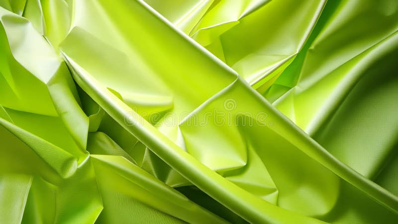 Abstract Green Crumpled Paper Forms an and Geometric Background ...