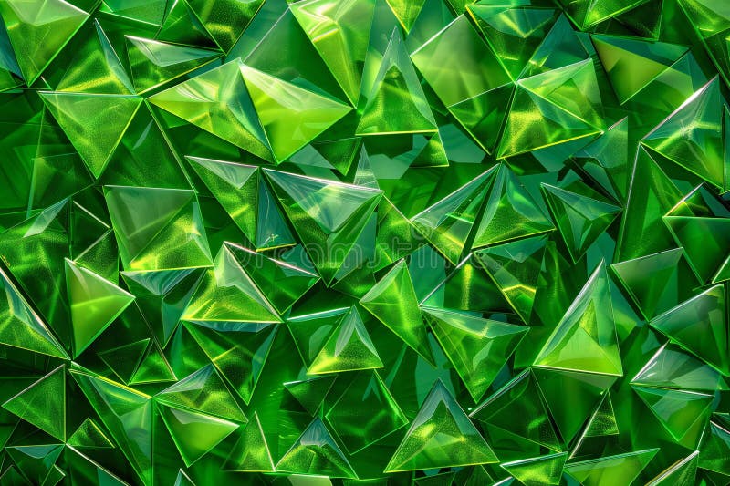 Abstract Green Crystal Background, Polygonal Pattern, Render Stock ...