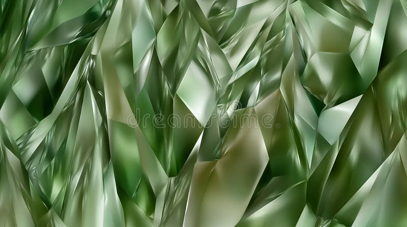 Abstract Green Crystal Texture Geometric Shiny Facets Luminous Emerald ...